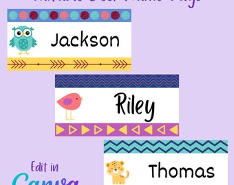 Fall Themed Classroom Desk Name Tags, Student Desk Name Labels ...