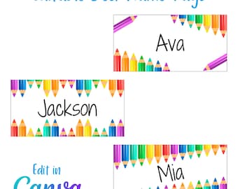 Fall Themed Classroom Desk Name Tags, Student Desk Name Labels ...