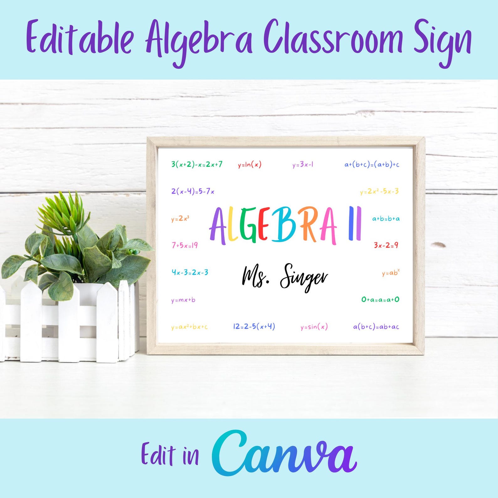 Mathematics Class Labels Bundle, Math Classroom Door Sign, Class Signs ...