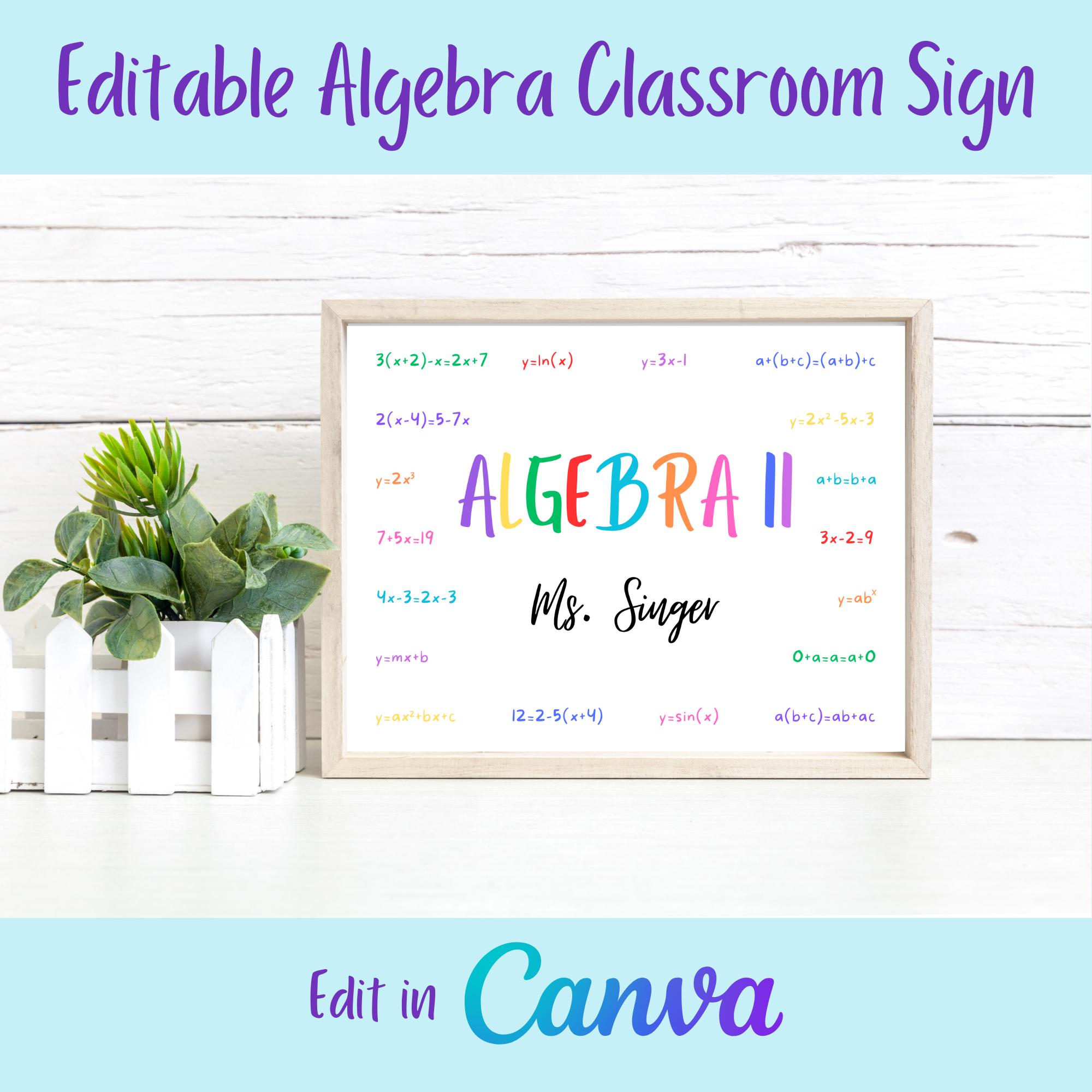 Mathematics Class Labels Bundle, Math Classroom Door Sign, Class Signs ...