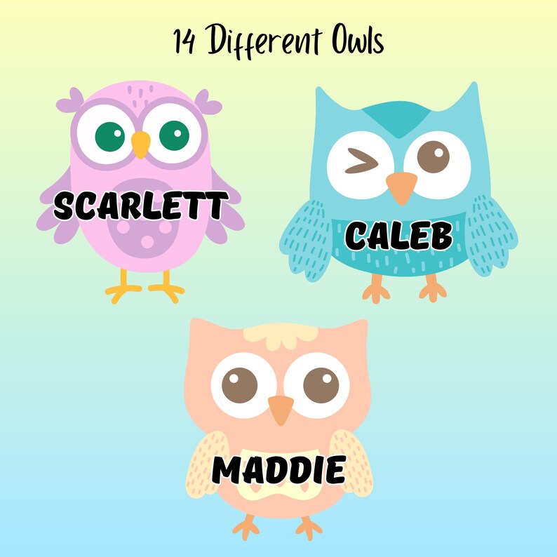 Owl Classroom Name Tags, Owl Student Desk Labels, Cute Locker Labels ...