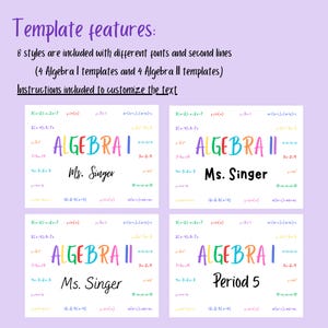 Algebra Classroom Sign, Math Classroom Door Sign, Class Labels ...