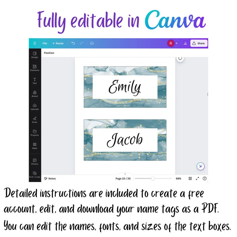 Watercolor Classroom Desk Name Tags, Student Desk Name Labels, Colorful ...