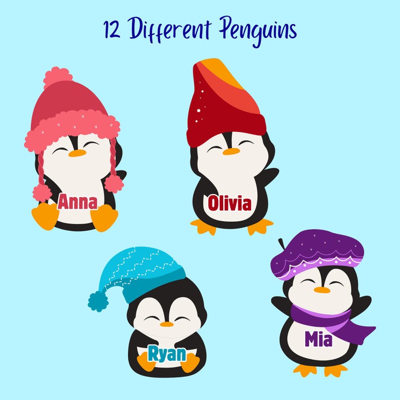Penguin Classroom Name Tags, Winter Penguin Student Desk Labels, Winter ...