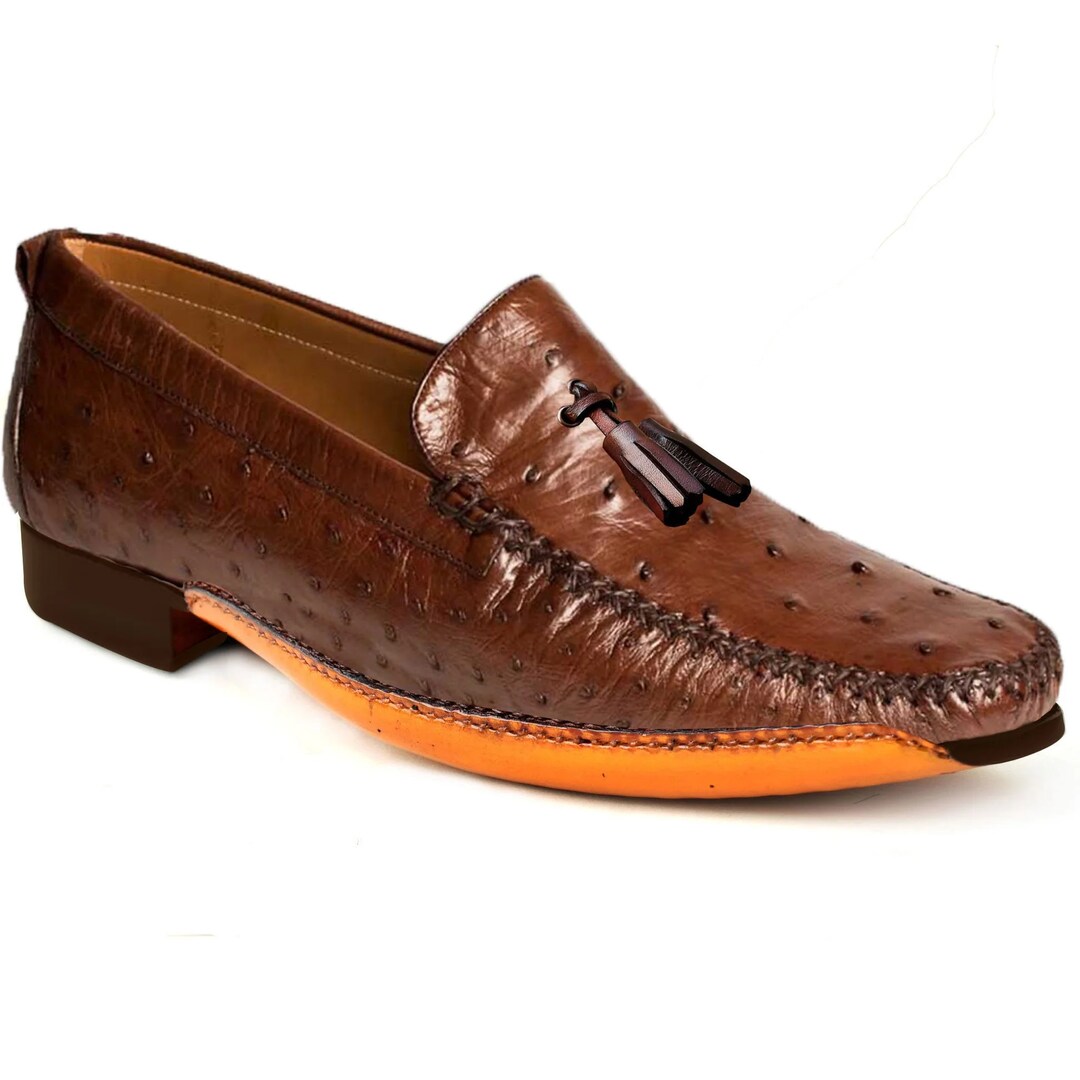Johny Weber Handmade Fold Sole Loafers in Ostrich Leather - Etsy