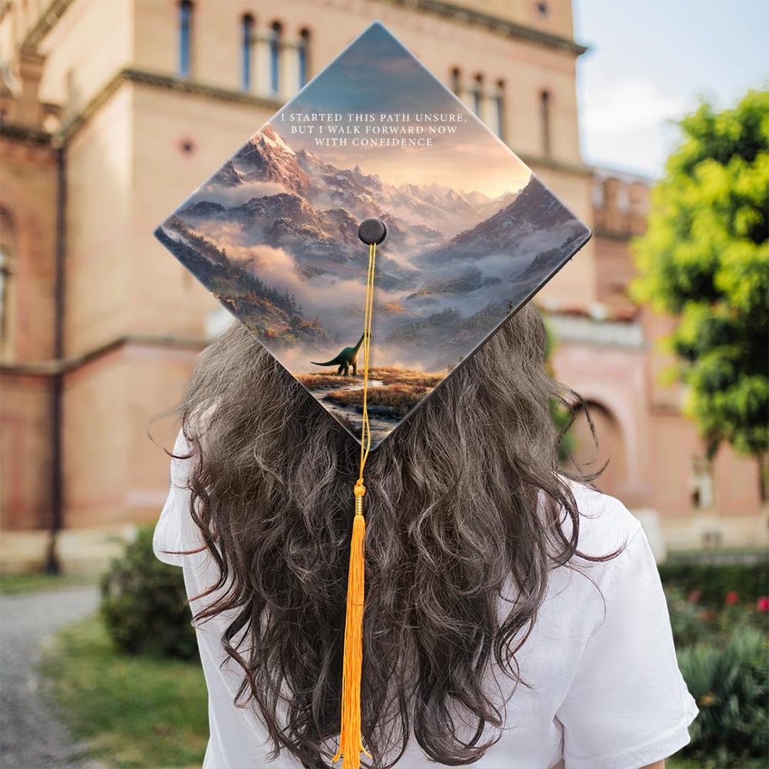 The Good Dinosaur Graduation Cap Topper, Inspirational Mountain Quote ...