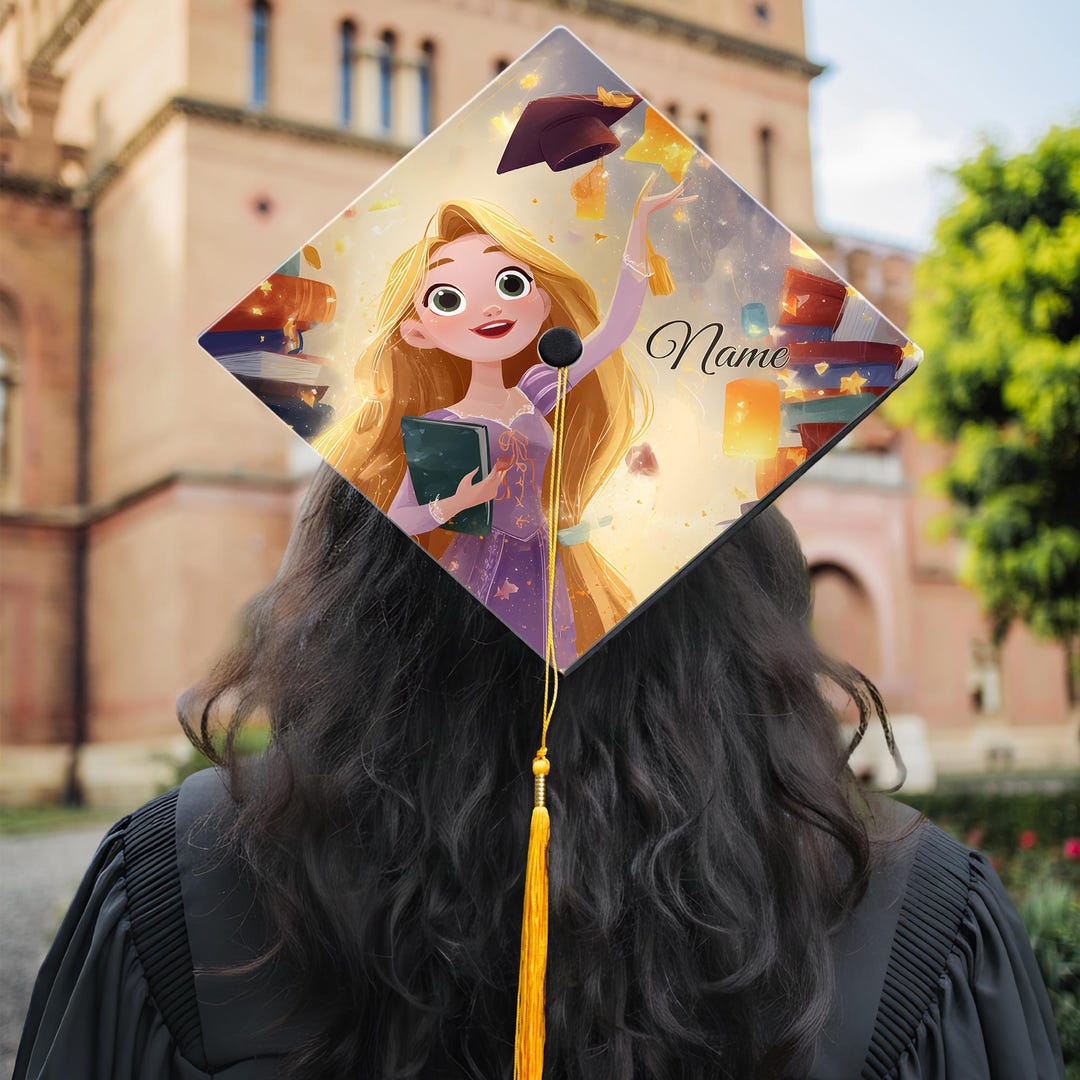 Tangled Graduation Cap Topper, Rapunzel Graduation Hat Decor, Class of ...