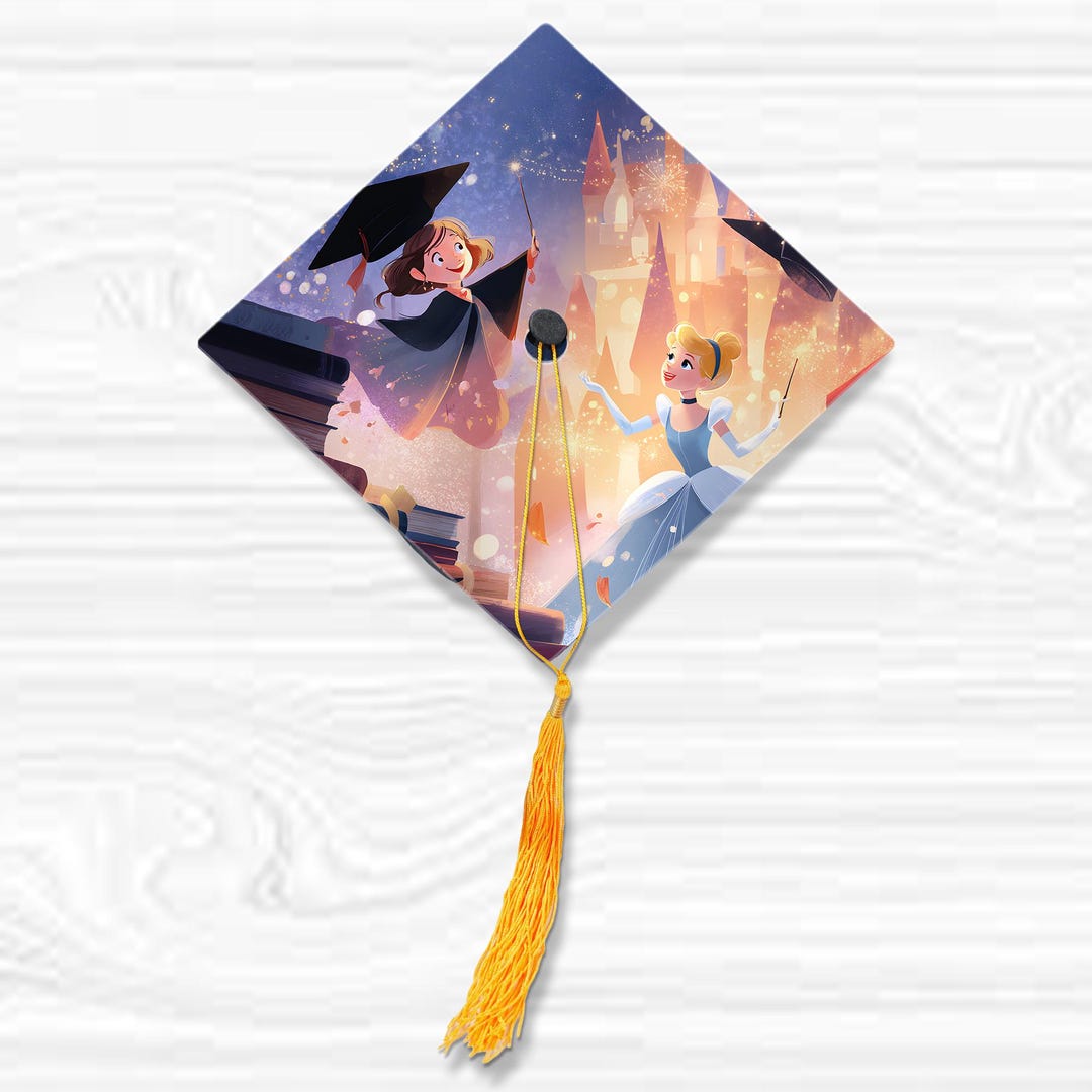 Cinderella Graduation Cap Decor, Fairytale Graduation Hat, Class of ...