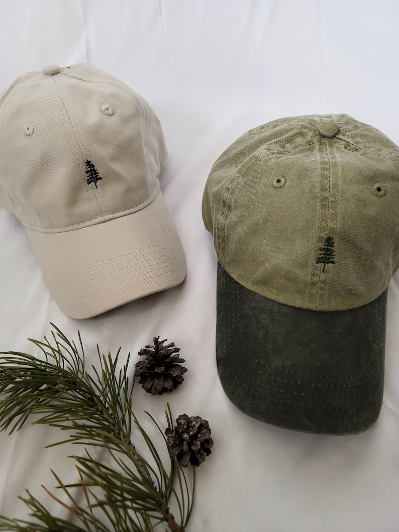 Pine Tree Embroidered Hat - Etsy