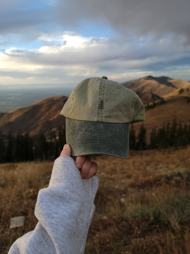 Pine Tree Embroidered Hat - Etsy