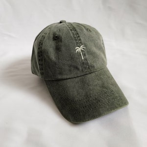Palm Tree Embroidered Hat - Etsy
