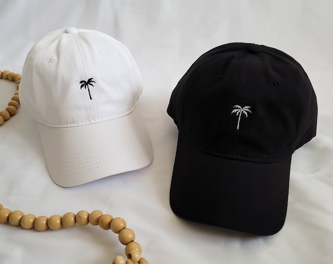 Palm Tree Embroidered Hat - Etsy