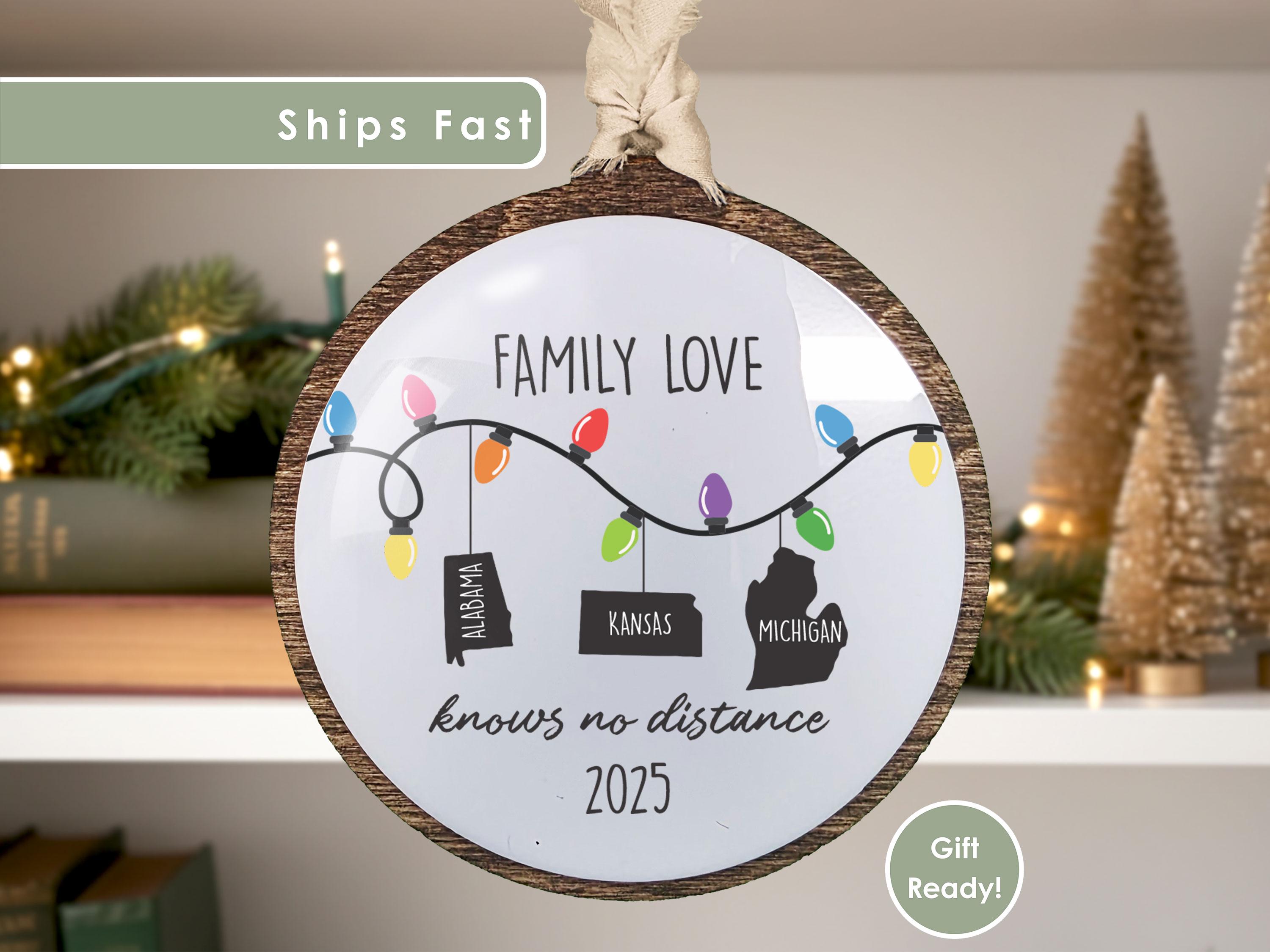 Heartfelt Personalized Family Love Knows No Distance Ornament 2025 ...