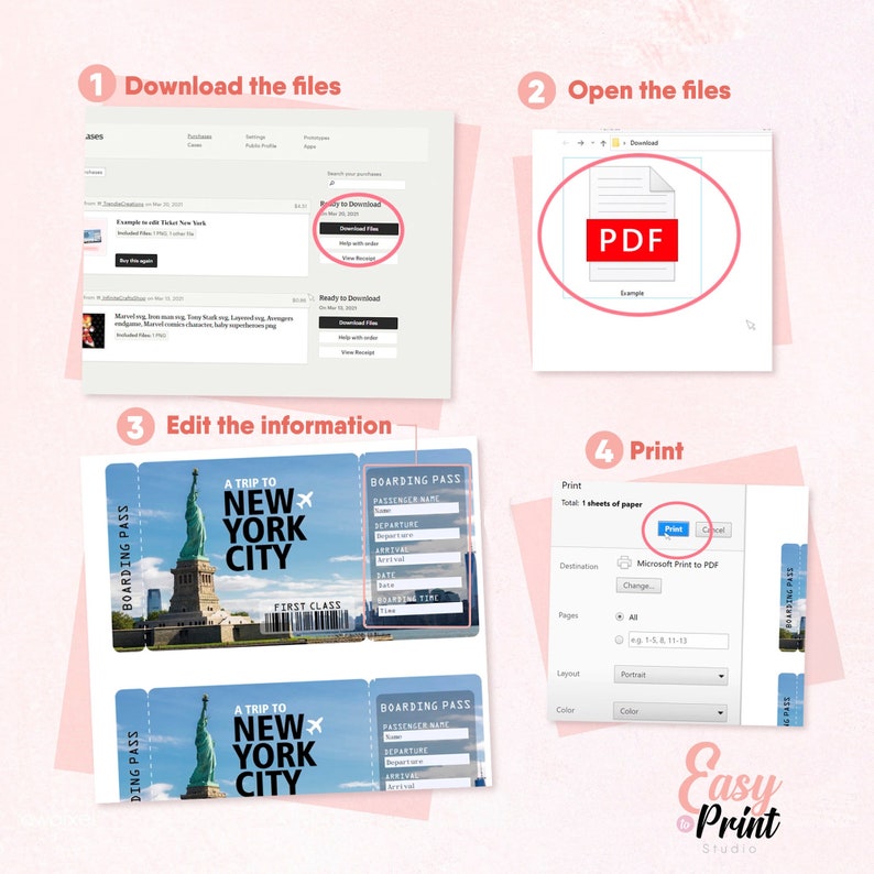 Editable Roadtrip Boarding Pass Printable Personalized DIY Airline ...