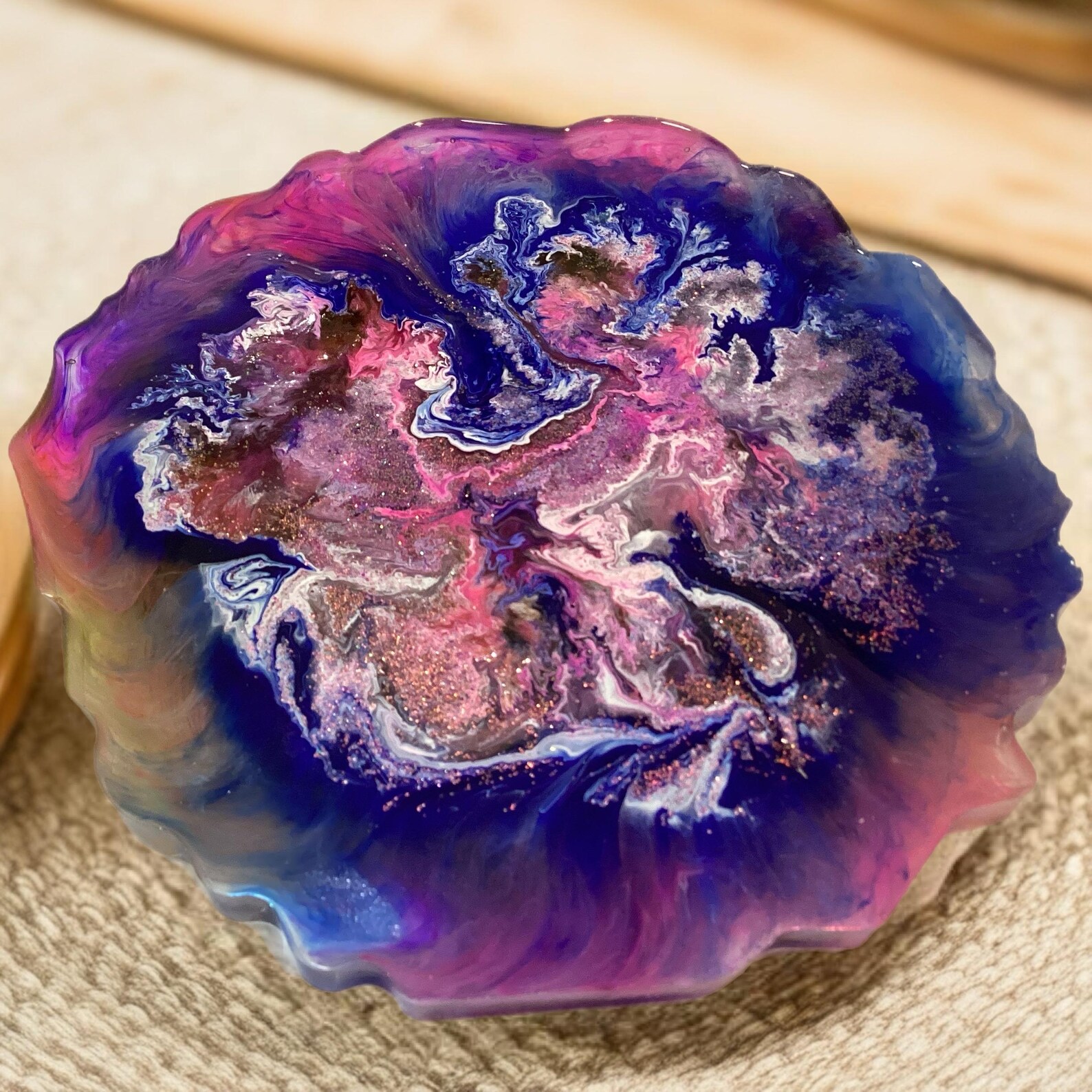 Handmade Large Resin Coaster Drink Holder / Jewelry Holder - Etsy