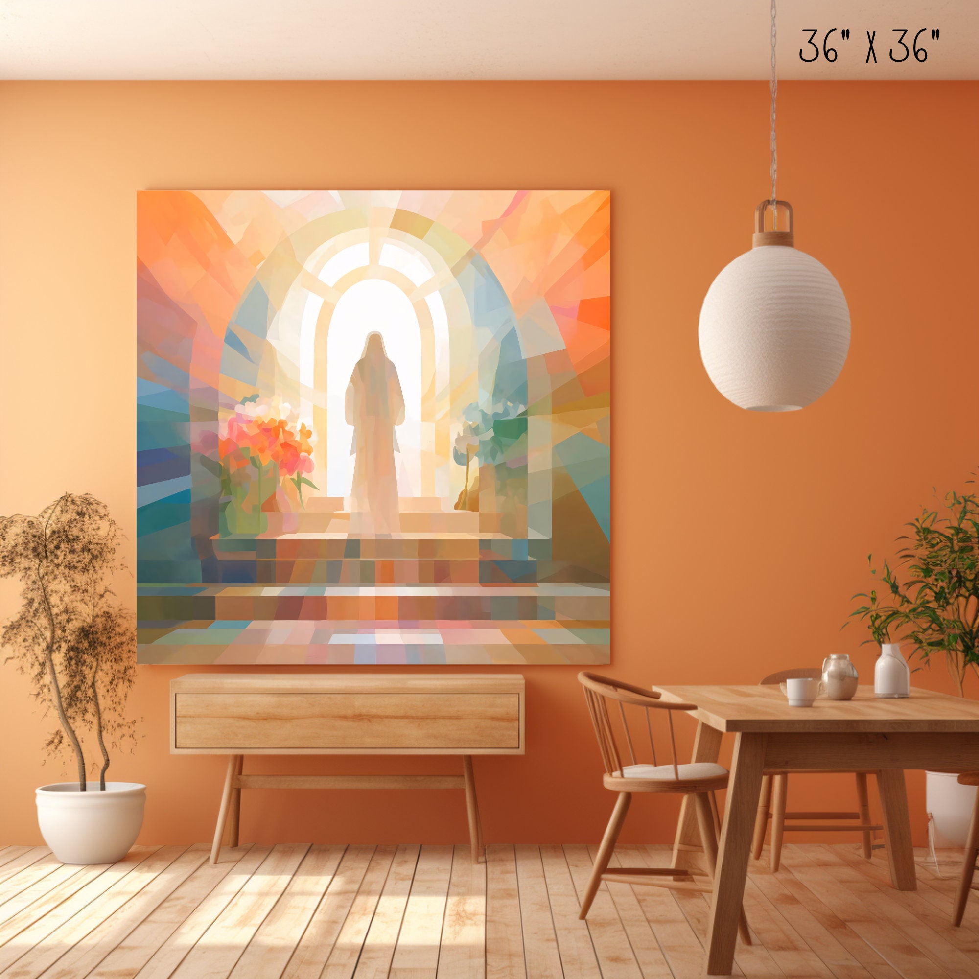 Jesus let There Be Light Canvas Print Artwork, Genesis Bible Verse ...