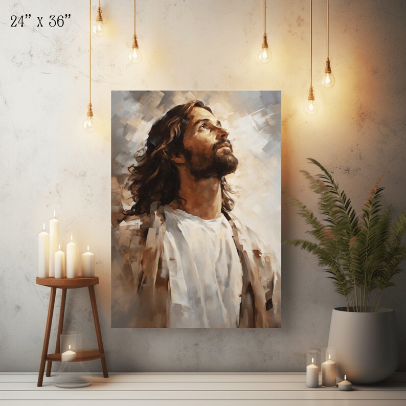 Jesus 'divine Gaze' Impasto Canvas Print: Christian Artwork - Etsy