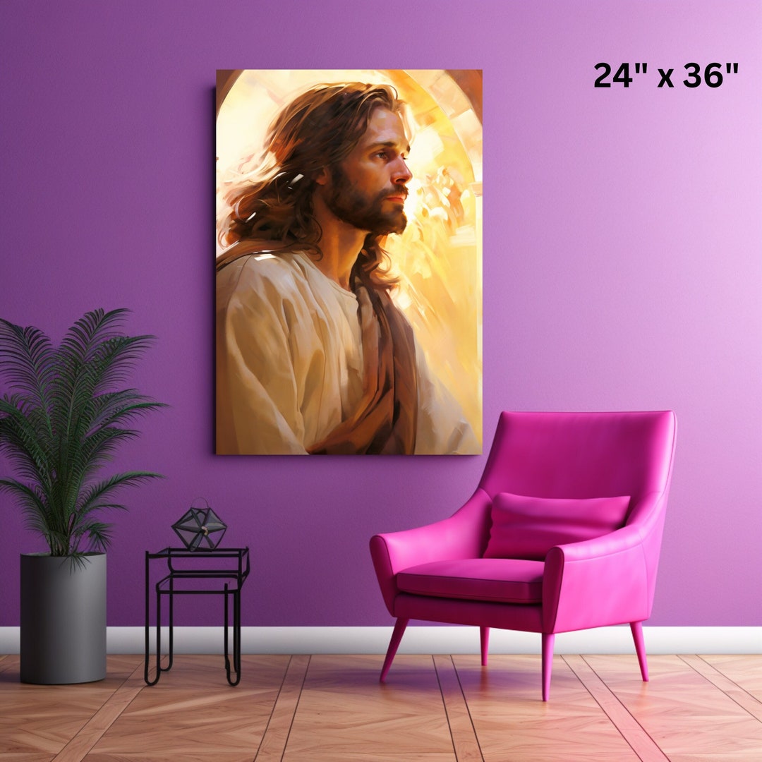 Beautiful Jesus Portrait, Canvas Print, Inspirational Christian Artwork ...