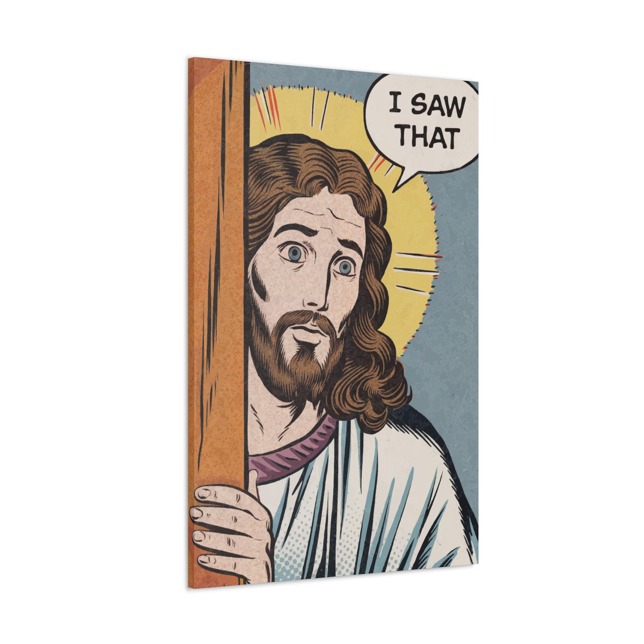 Humorous Christian Canvas, Jesus Comic Book Style Wall Art Print ...