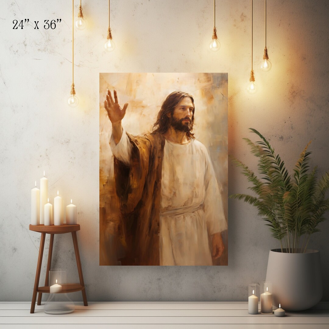 Jesus "highest Reverence" Canvas Painting, Christianity Gifts, Faith ...