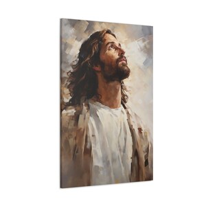 Jesus 'divine Gaze' Impasto Canvas Print: Christian Artwork - Etsy