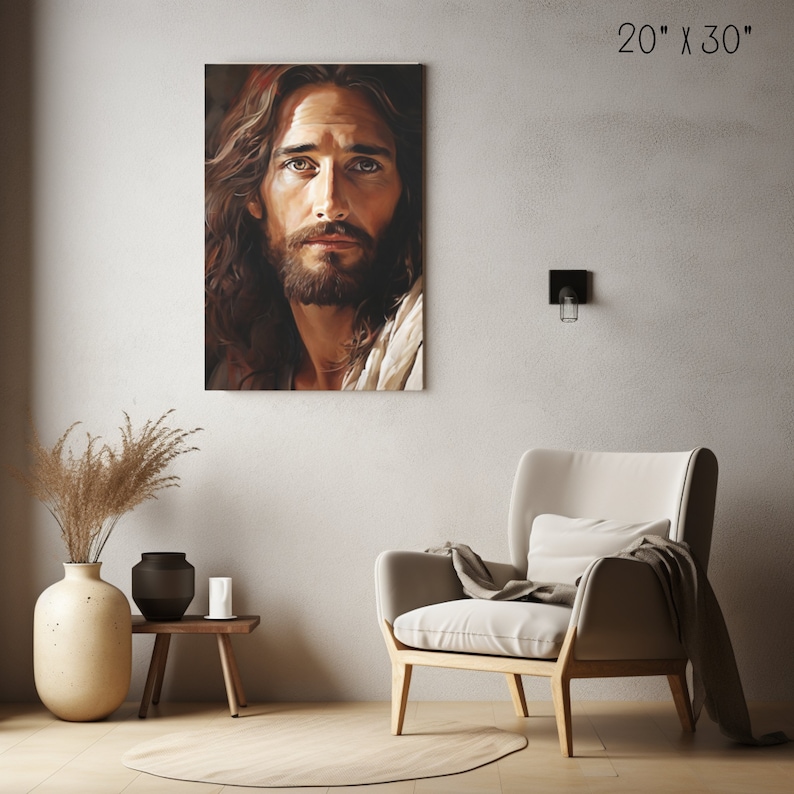 Jesus Portrait Chalk and Pencil Canvas, Christian Gifts, Faith Inspired ...