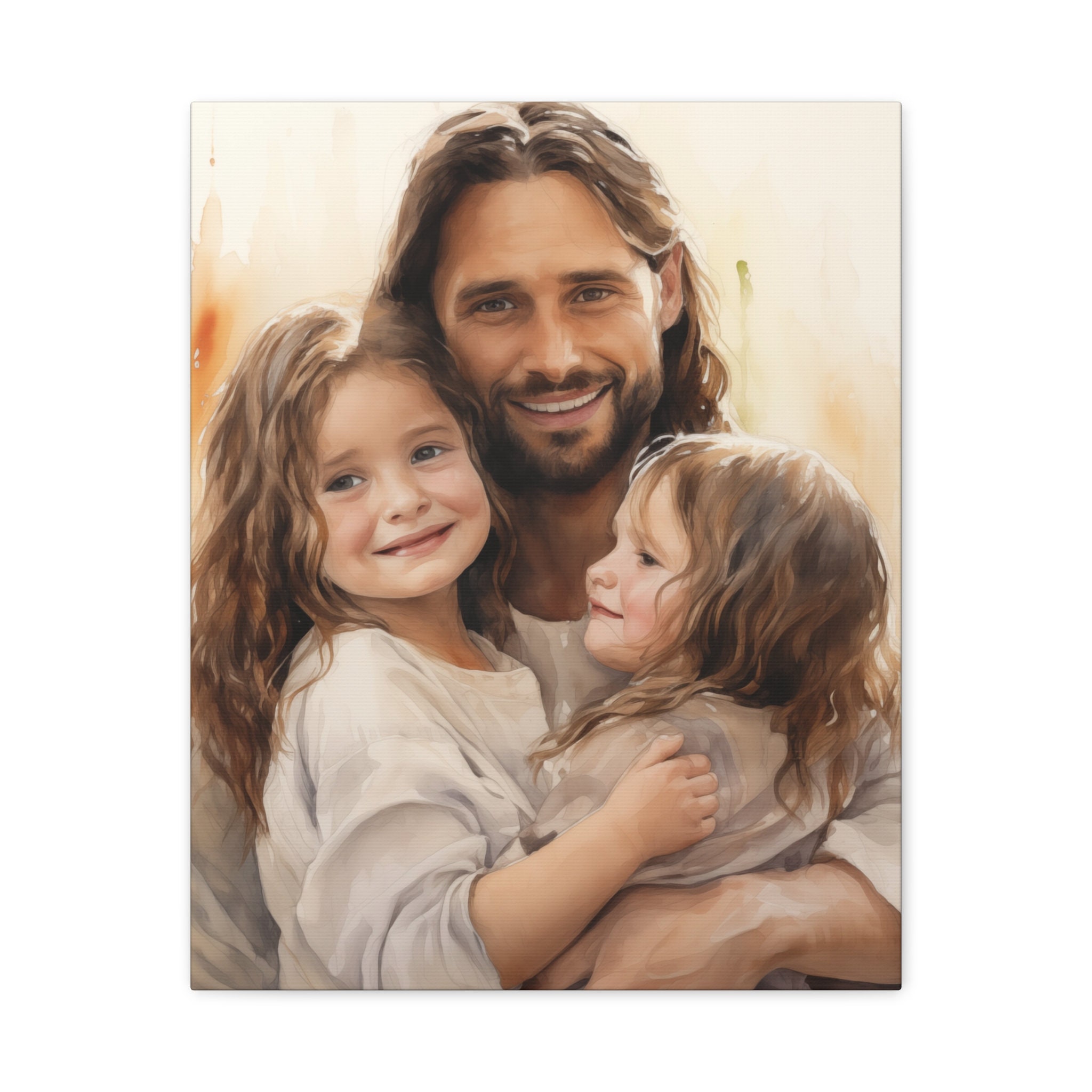 Jesus Blessing Children Canvas: Watercolor Christian Art - Etsy