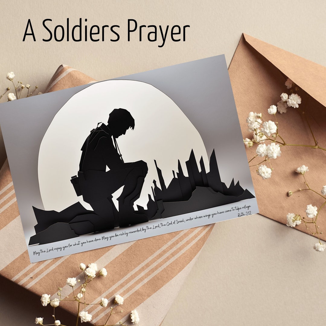 A Soldiers Prayer Digital Print, Bible Verse Card for Christian Soldier ...