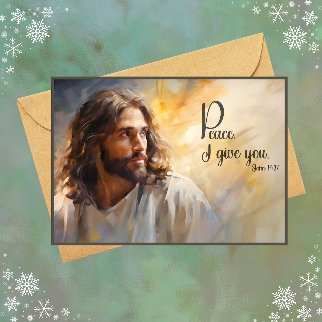 Jesus Portrait Christmas Cards, Digital Print Christian Holiday ...