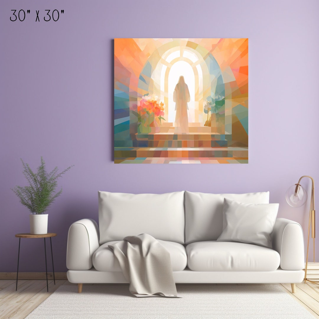 Jesus let There Be Light Canvas Print Artwork, Genesis Bible Verse ...