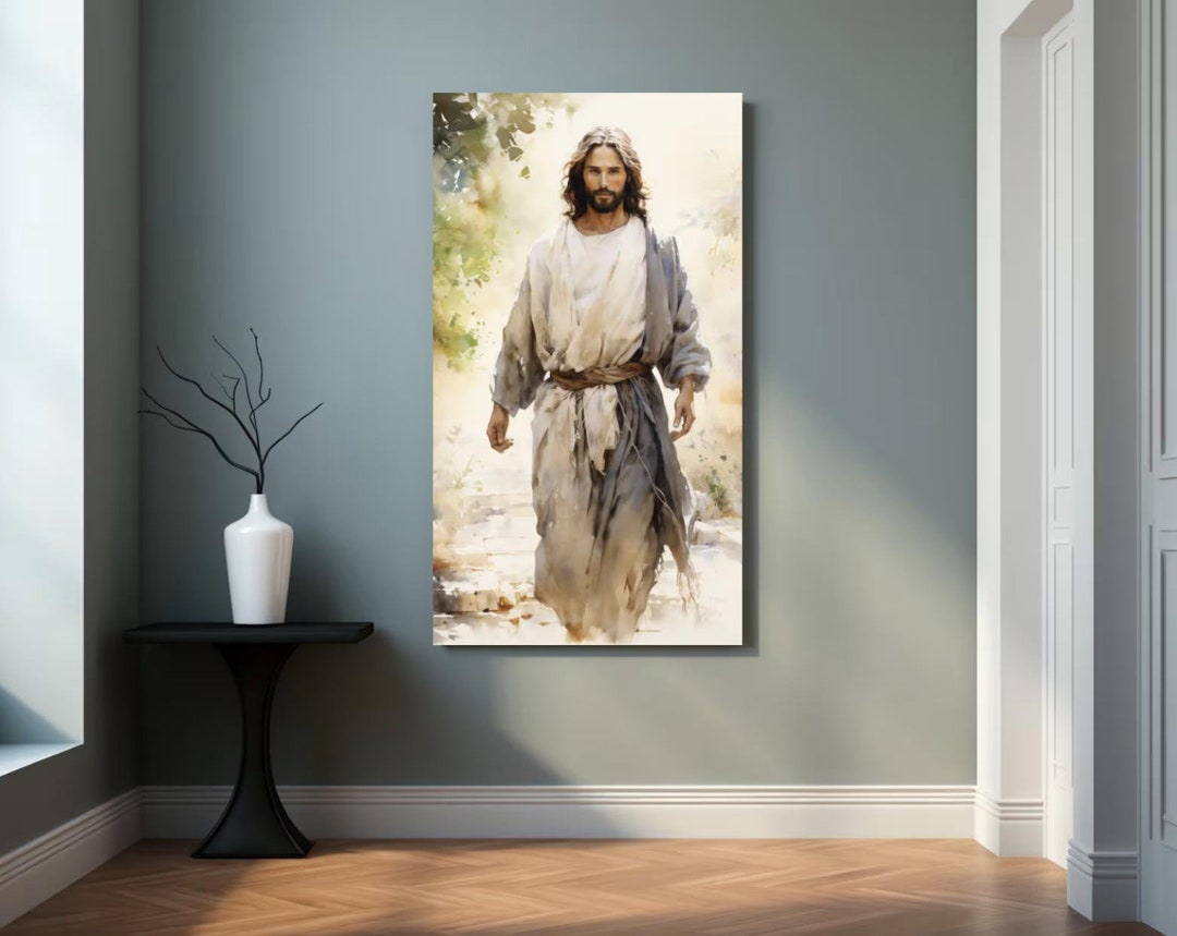 Canvas Path of Grace, Jesus Portrait, Church Faith Inspiration Artwork ...