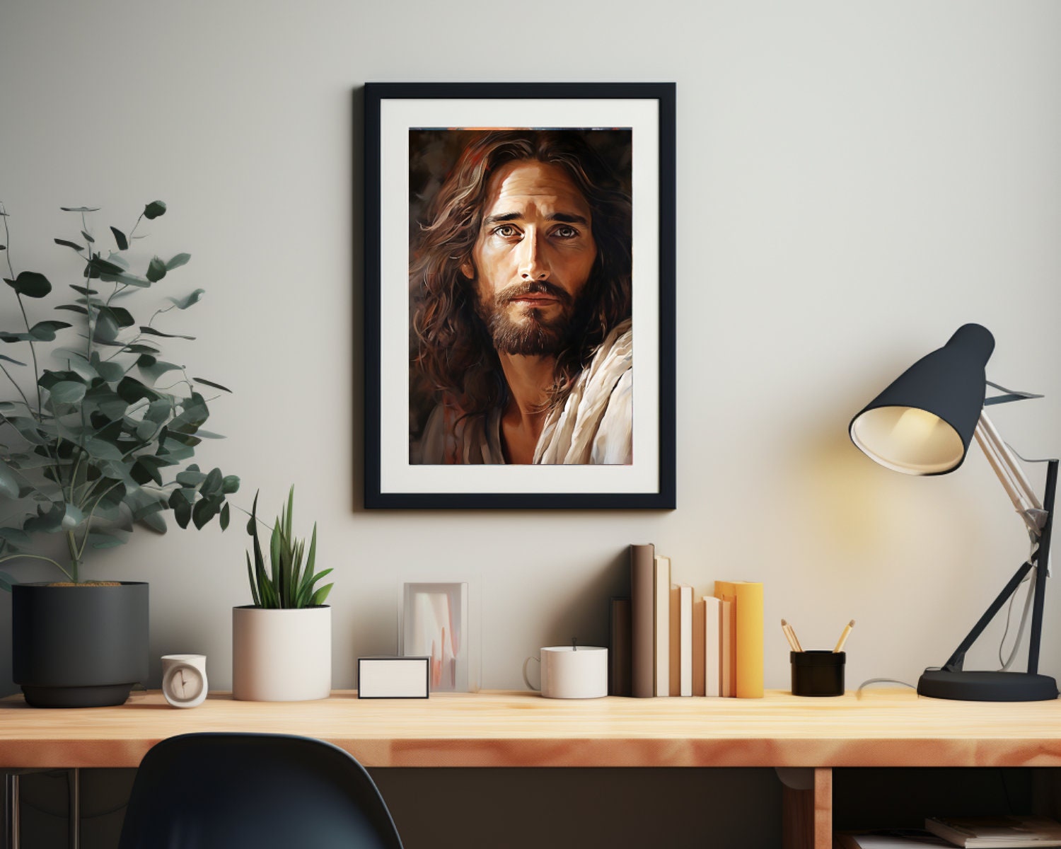 Jesus Portrait Chalk and Pencil, Digital Download, Digital Print ...