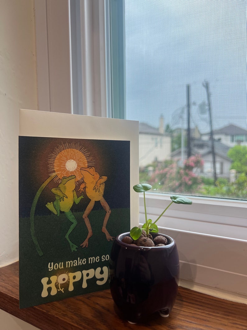 Froggy Love Anniversary Card Frog Card Frog Greeting Card Appreciation ...