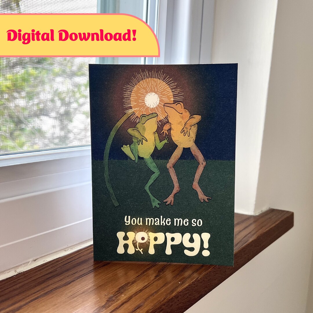 Froggy Love Anniversary Card Digital Download Thank You Card ...