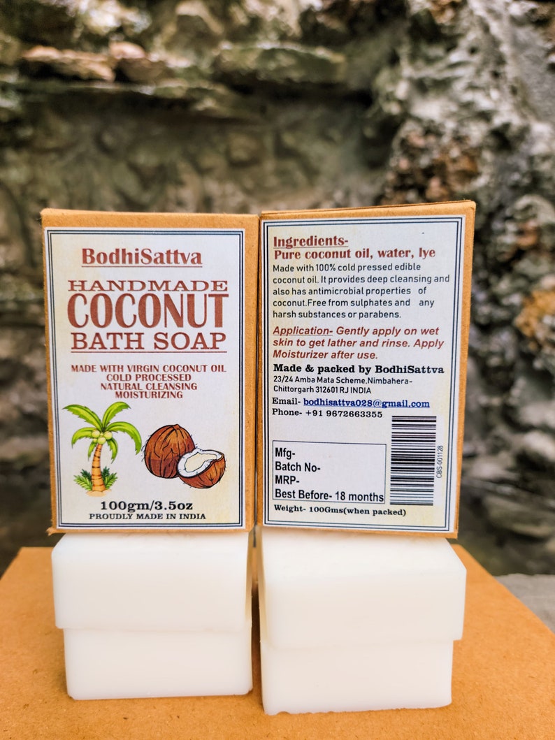 Organic Coconut Soap-3 Bars, Natural Coconut Soap Made With Virgin ...