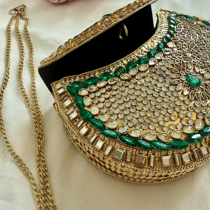 Kundan Silver Bag - Etsy