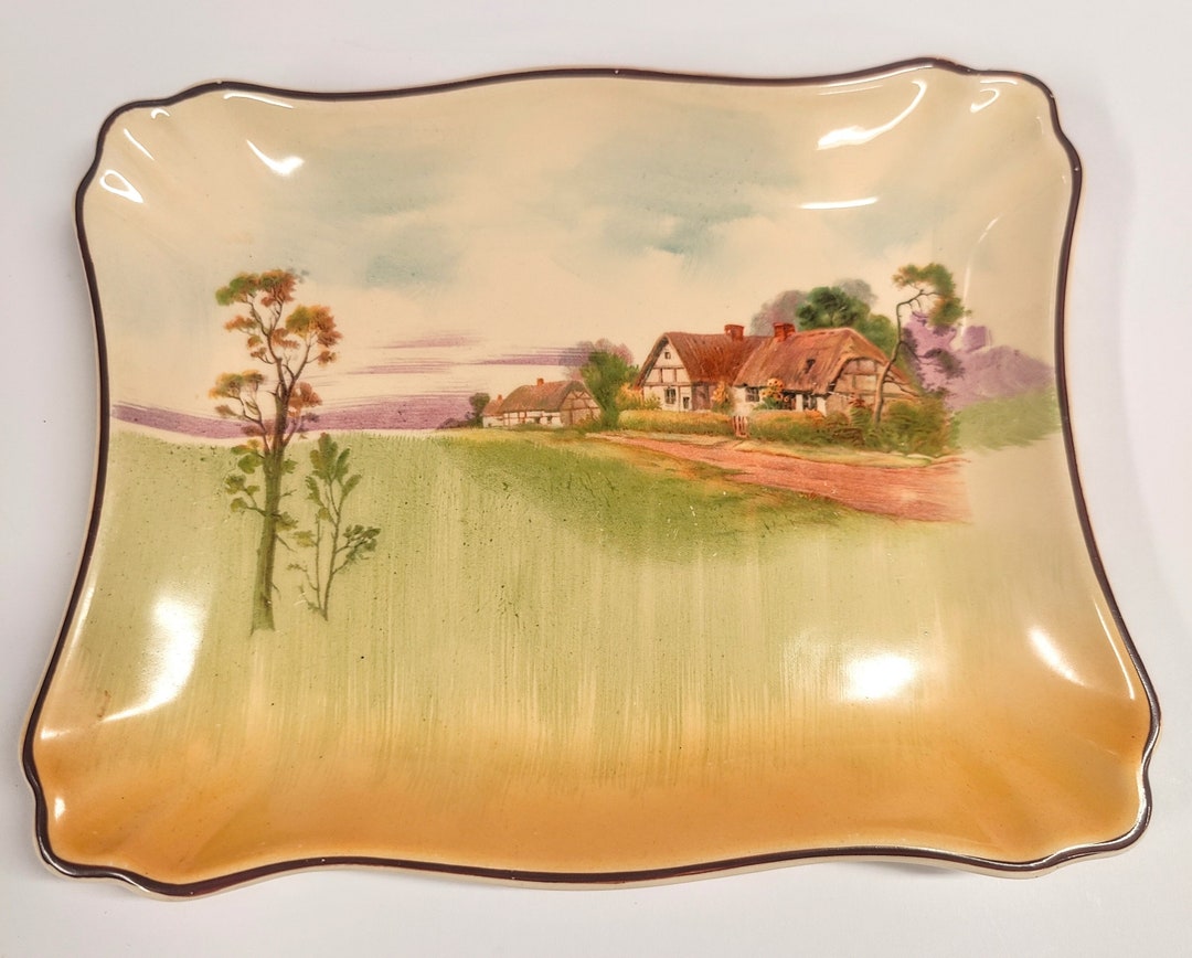 Vintage Royal Doulton English Cottages Series Rectangular Decorative ...