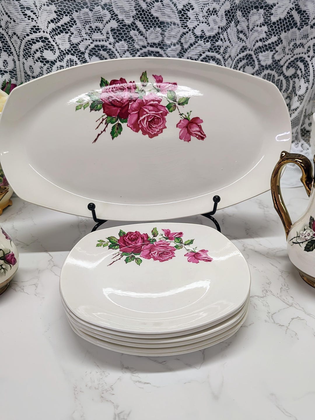 Vintage Midwinter Stylecraft Plate Set, Roses Floral Pattern - Etsy