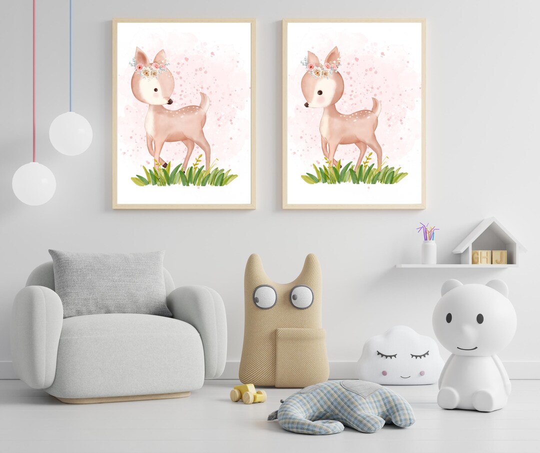 Cute Deer PNG, Baby Deer Print, Deer Nursery Wall Art, Deer Nursery ...