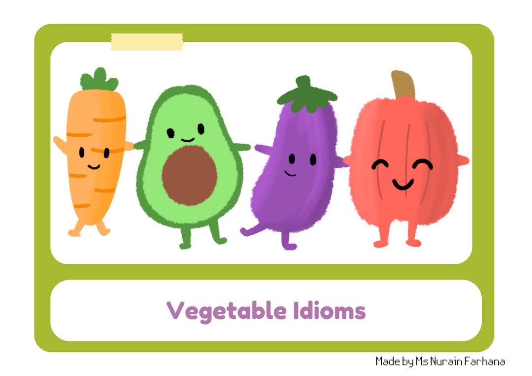 Printable Vegetable Idioms - Etsy