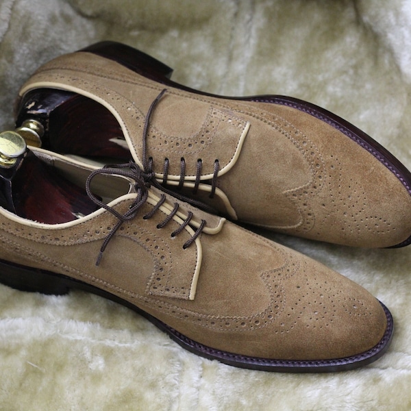 Mens Suede Wingtip Shoes - Etsy
