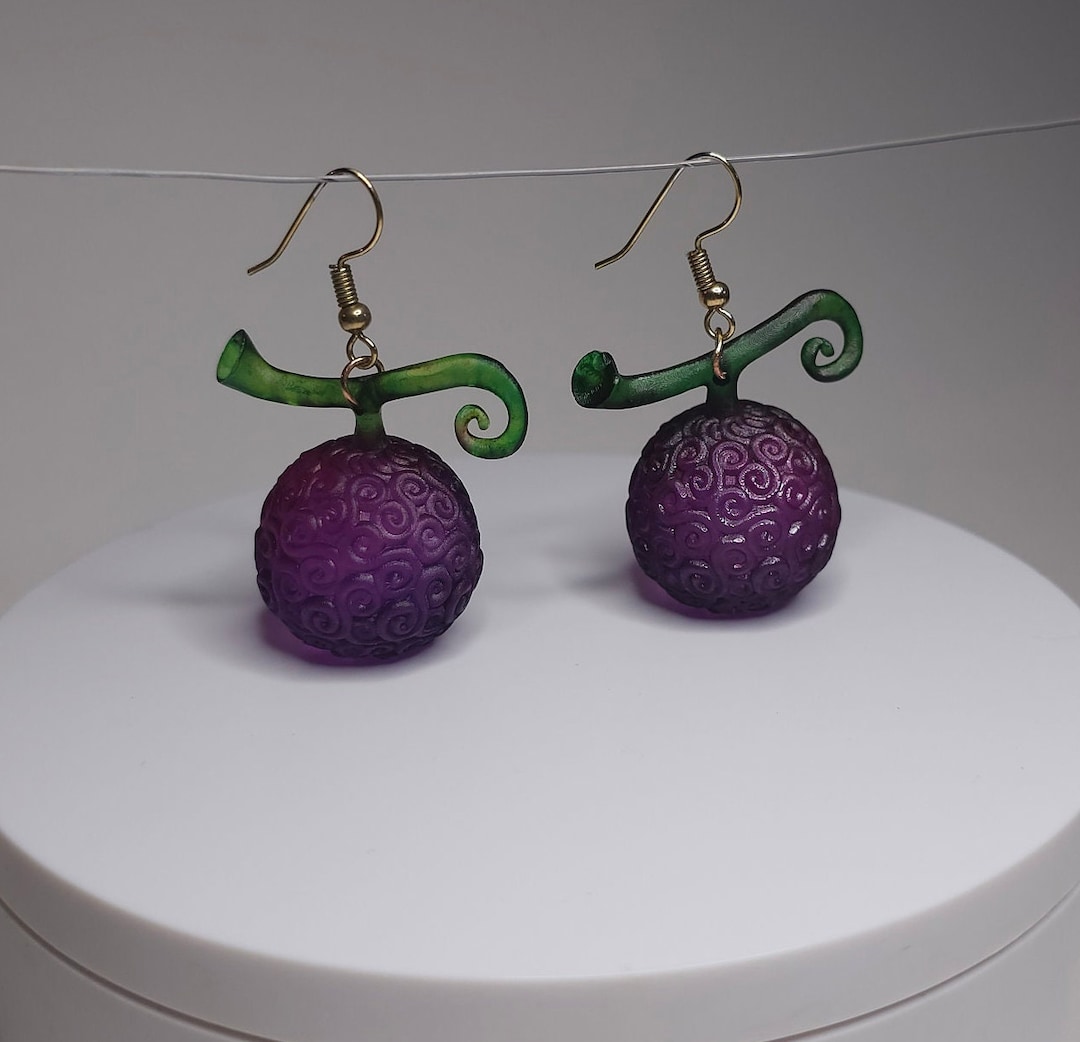 Gomugomu, Earrings, Evil Fruit, Pirate, Handpainted, Artisan, Gift ...