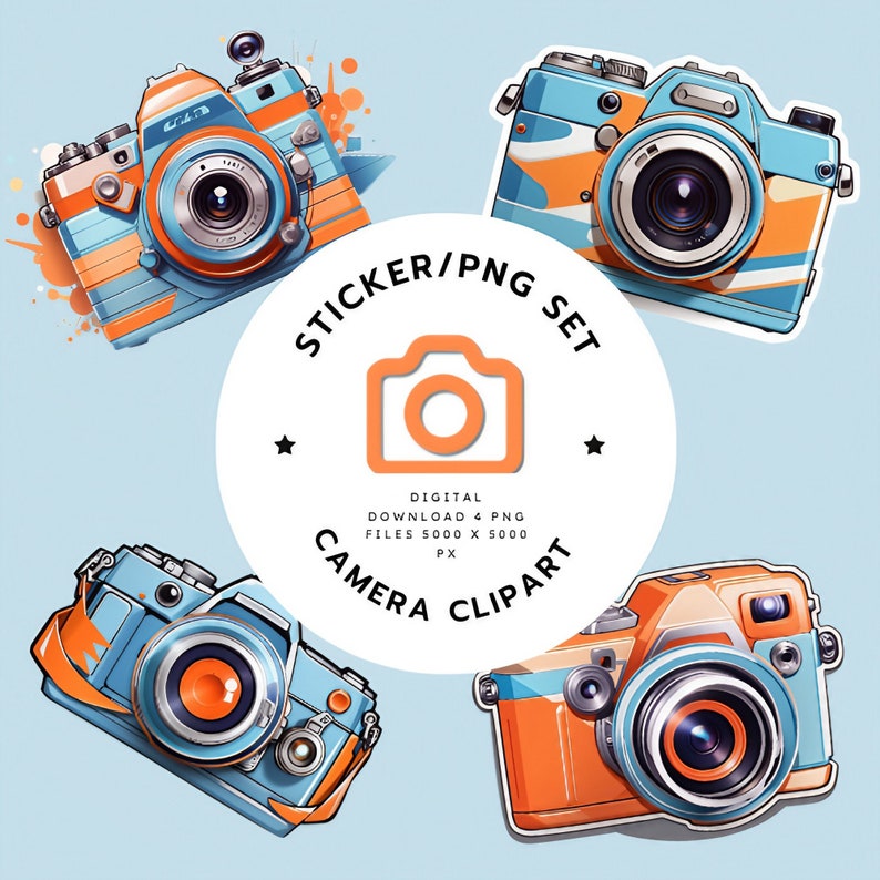 Camera Png/sticker Set, Digital Art, Clipart for Documents ...