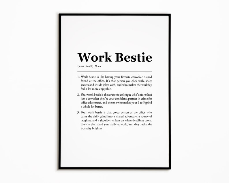 Work Bestie Definition Print, Office Wall Art (digital Download) - Etsy