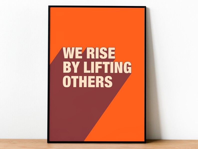 Diversity Poster, We Rise by Lifting Others, Retro Classroom Decor ...