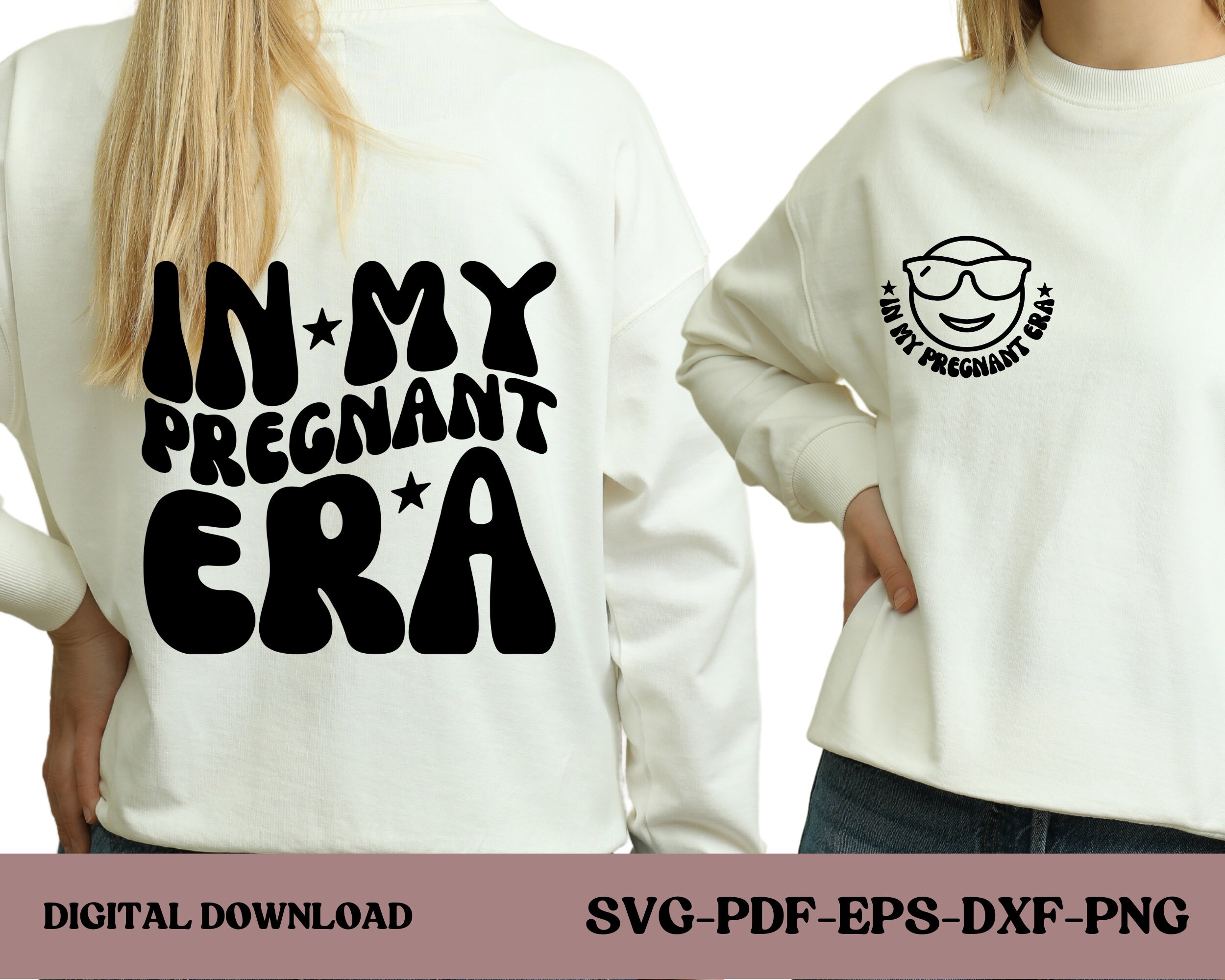 In My Pregnant Era Svg Png, Funny Pregnant Svg, Retro Pregnant Svg ...