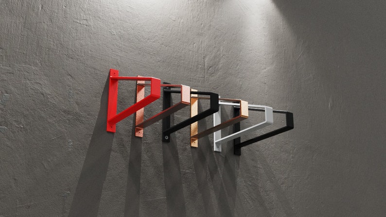 Shelf Brackets, Colorful Floating Shelves, Unique Metal Shelving ...