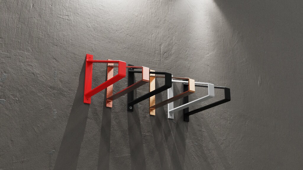 Shelf Brackets, Colorful Floating Shelves, Unique Metal Shelving ...