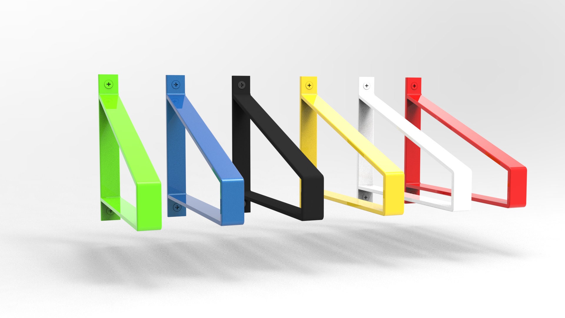 Shelf Brackets, Colorful Floating Shelves, Unique Metal Shelving ...