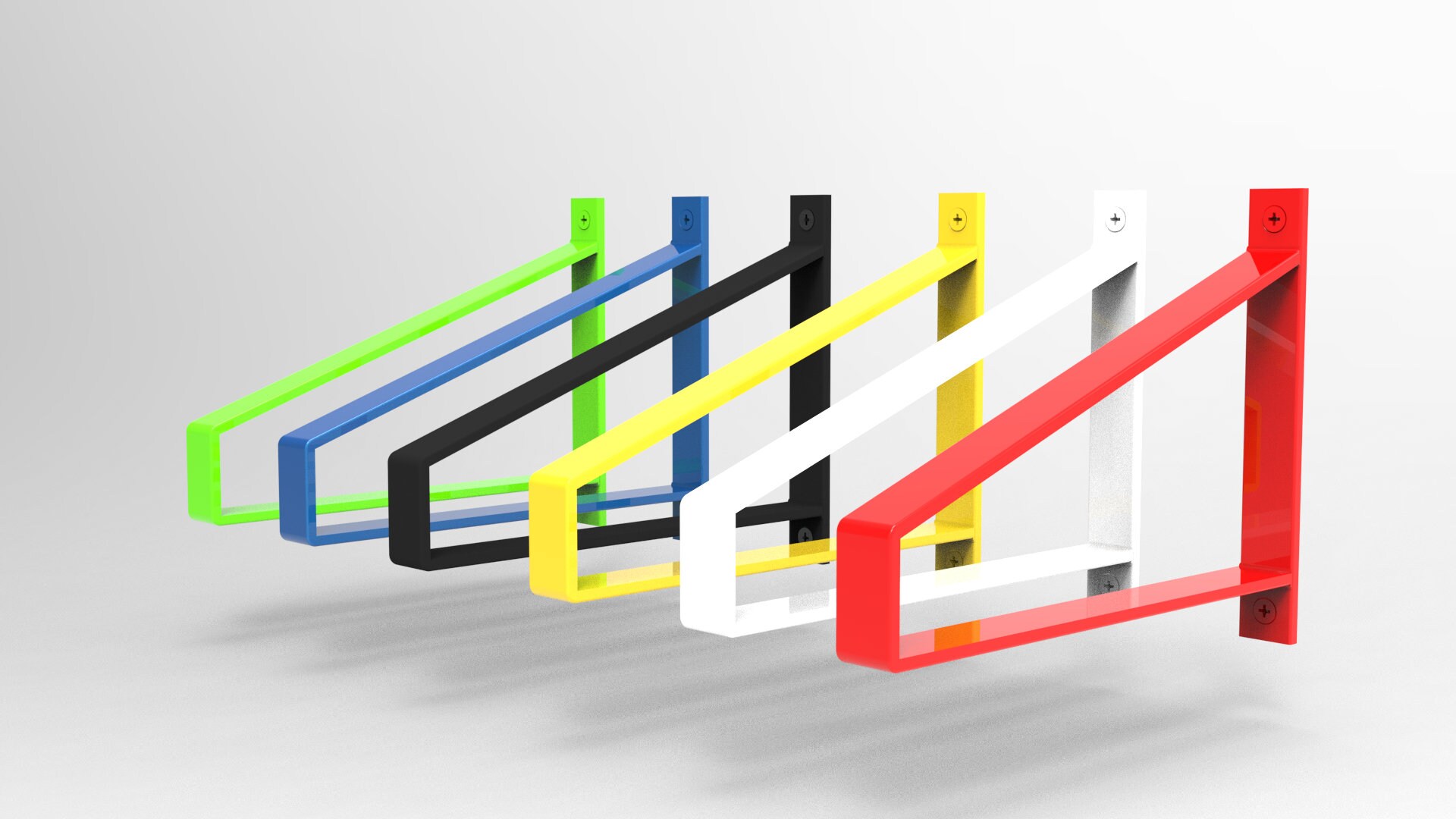 Shelf Brackets, Colorful Floating Shelves, Unique Metal Shelving ...